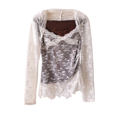 曼达庄园纯欲风蕾丝内搭打底衫