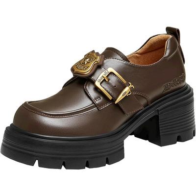 天美意春新款商场同款复古百搭学院风皮鞋女牛津鞋CMJ27CM4