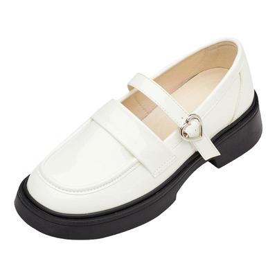 Gracegift漆面厚底增高乐福鞋