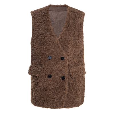 罗衣轻奢保暖100%绵羊毛皮草外套