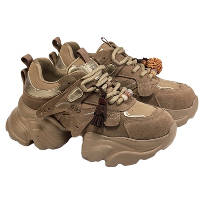 fed时尚休闲鞋秋季新款女鞋厚底老爹鞋流苏增高鞋女款S0916-ZC550