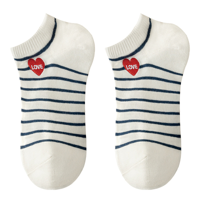 爱心可爱女生短袜纯棉