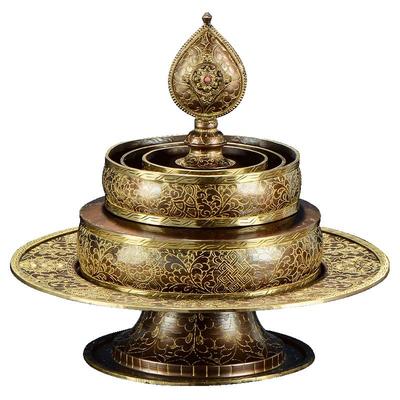 藏村铜尼泊尔手工描金雕花