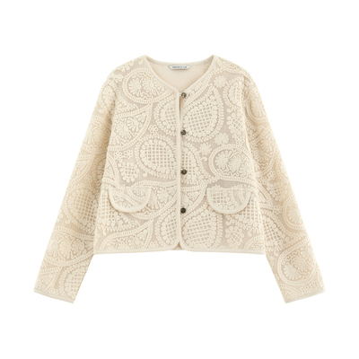 镂空氛围感V领显瘦外套