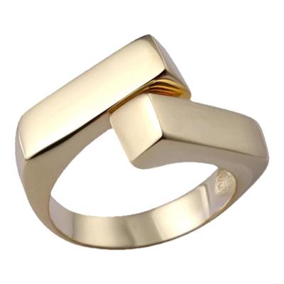 srrmhyn交错长方块开口戒指女