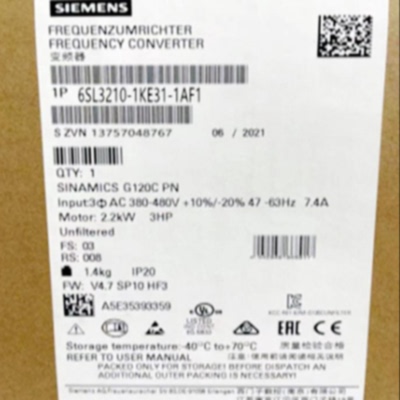 议价6SL3210-1KE31-1AF1 西门子G120 变频器全新原装6SL32101KE31