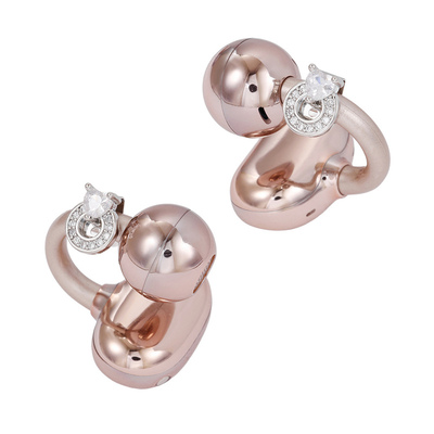 爱心圆形迷你耳机夹钻扣可入盒女