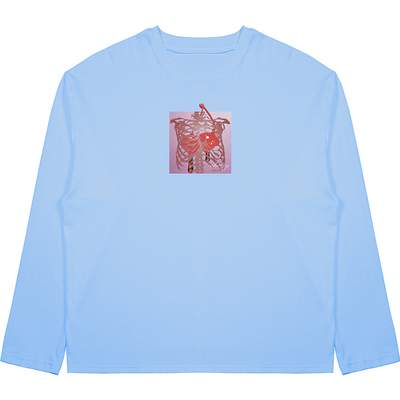 O3PARK骷髅樱桃印花长袖T恤