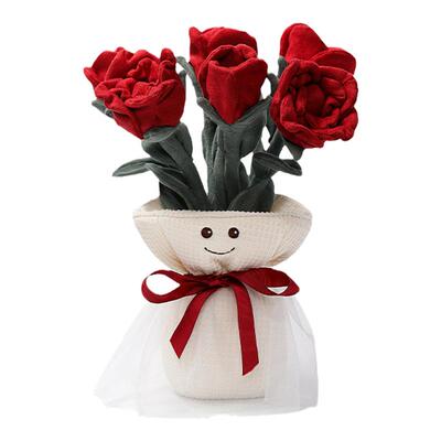 McHugs浪漫玫瑰手捧花玩偶可刺绣