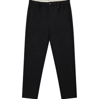 JDV男装黑色条纹显瘦休闲长裤