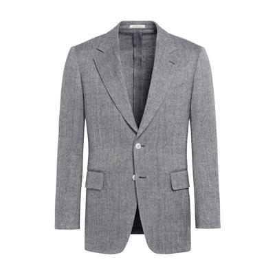 Suitsupply藏青色羊毛混纺西服