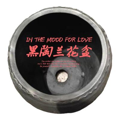 云南大理黑陶泥瓦盆兰花盆腰鼓盆民间传统工艺包邮