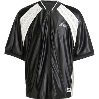 Adidas/阿迪达斯官方正品2025男士跑步时尚短袖夹克外套JD5409