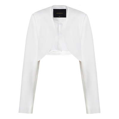 罗衣时尚通勤白色百搭短款外套