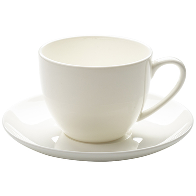 纯白色骨瓷简约咖啡杯碟套装卡布奇诺陶瓷下午茶杯子定制logo文字