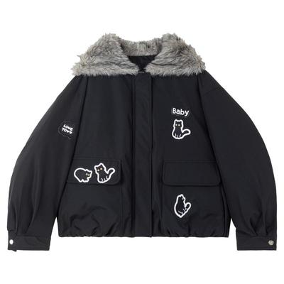 KEIKO三防狐狸毛连帽冬季棉服