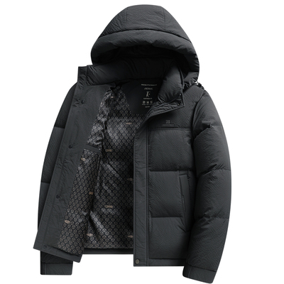 啄木鸟可脱帽冬季白鸭绒羽绒服