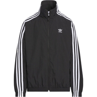 adidas阿迪达斯三叶草大童三条纹运动休闲立领夹克外套KQ5491