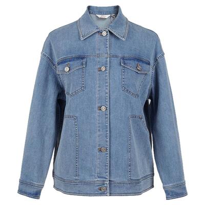 简爱诺休闲宽松浅蓝色牛仔外套