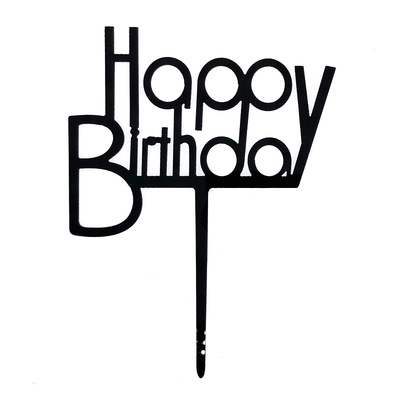 插牌金色生日快乐烘焙蛋糕装饰