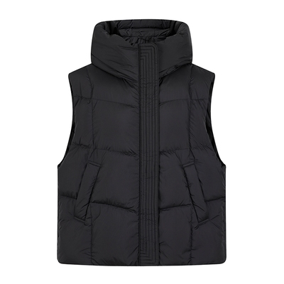 none立领连帽宽松马甲版型羽绒服