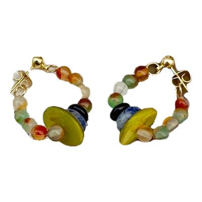 独特撞色新中式小众设计串珠耳环