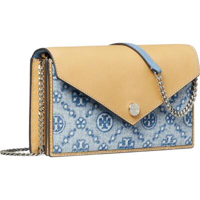 【礼物】TORY BURCH 汤丽柏琦 T MONOGRAM 迷你丹宁信封包 167748