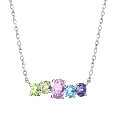 海盗船银饰五彩项链秋冬锁骨链