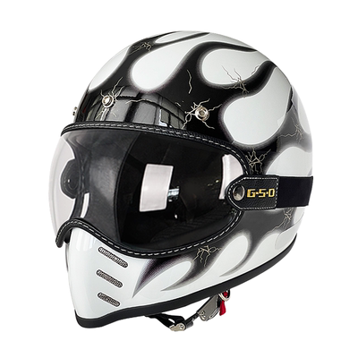 小壳体玻璃钢哈雷复古全盔