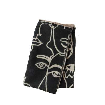 加宽加大鬼脸压纹针织围巾