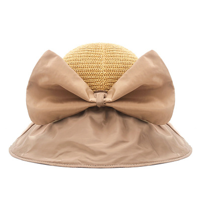 帽子女夏季遮阳帽黑胶大檐