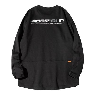 AOGZ国潮潮牌情侣侧拉链飘带卫衣