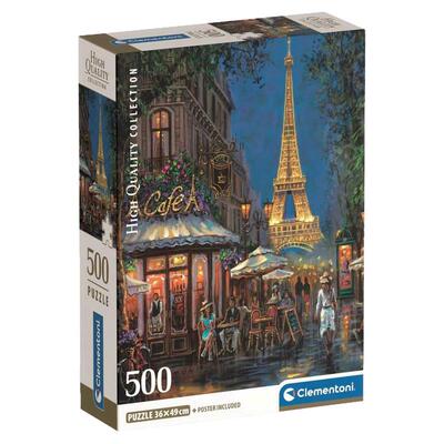 新品包邮Clementoni意大利进口益智拼图35577巴黎咖啡厅之夜500片
