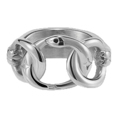 【丞磊同款】BLACKHEAD/黑头惊蜕系列蛇形三环宽戒指