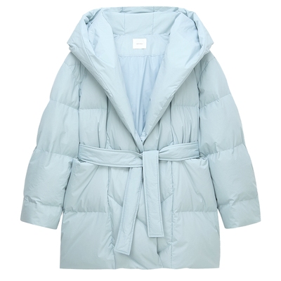 OCHIRLY欧时力连帽中长羽绒外套