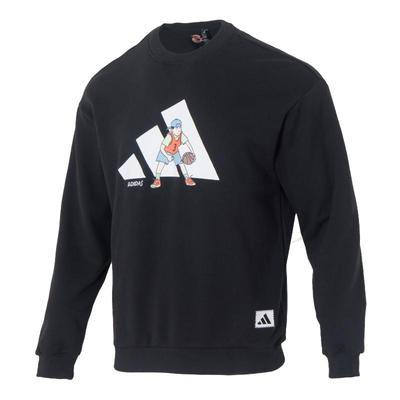 Adidas阿迪达斯男装2025冬季新款GFX SPORTS SWT套头卫衣KC5324