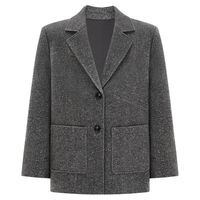 羊毛桑蚕丝H型剪裁西装套装