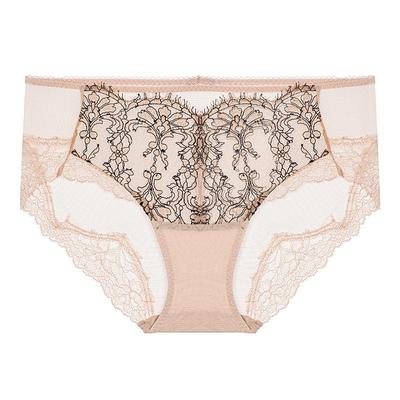 LACLOVER萌动初心蕾丝刺绣花片中腰三角裤内裤女LC22YX1