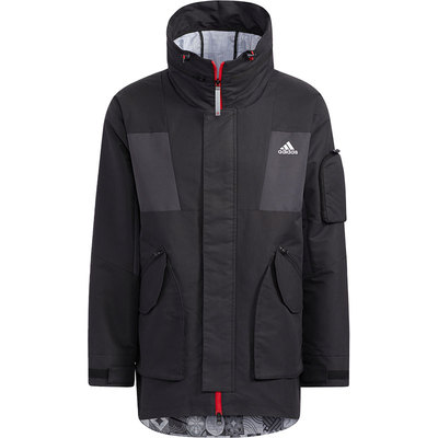 阿迪达斯男子加绒休闲连帽外套