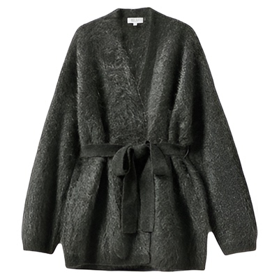 WZK05132 茉莉雅集 一张一弛KVSS全羊绒拉绒舒适保暖V领针织开衫