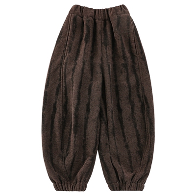 oddtails男童加绒裤子儿童保暖摇粒绒直筒裤男孩2025冬款防风长裤