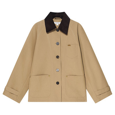 COVERINS巴恩风工装外套女宽松灯芯绒翻领夹克CC35110028