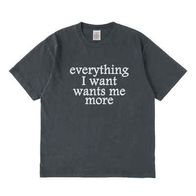 want wants me more短袖t恤夏季设计感小众情侣男女宽松圆领上衣