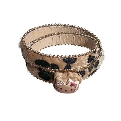 原创复古豹纹Kitty猫手环项圈choker两用可爱甜酷辣妹少女潮项链