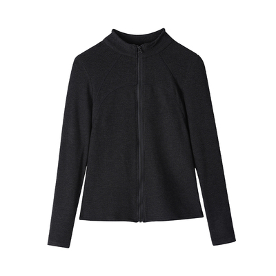 猫人德绒立领拉链外套女秋冬