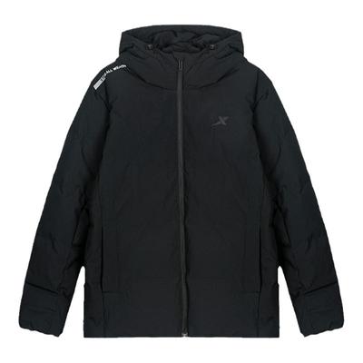 特步羽绒服连帽男士百搭棉服外套