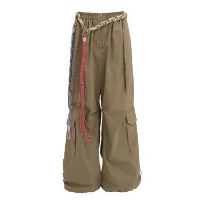 趣味松弛感美式复古宽松伞裤