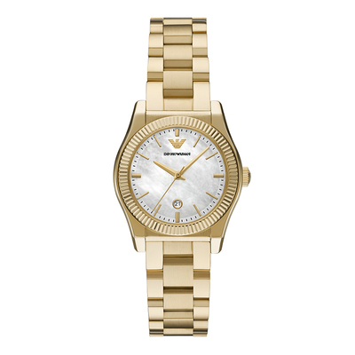 【自营】Armani阿玛尼手表费德丽卡摩登复古金色石英女表AR11657