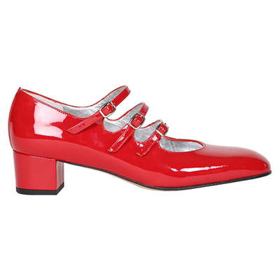 现货CAREL官方授权 玛丽珍鞋钟小姐同款KINA漆皮系带粗跟女鞋婚鞋