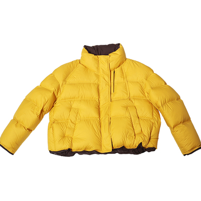 oo&vv立领短款羽绒服女25冬新款黄色面包服加厚保暖鸭绒短款外套